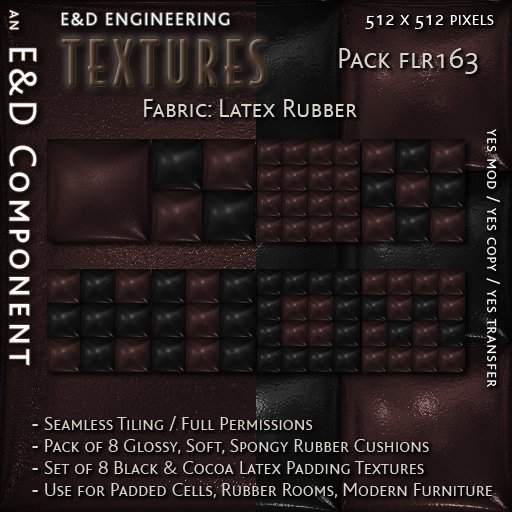 Second Life Marketplace - [FLR163] 8 Black and Brown Latex Textures ...