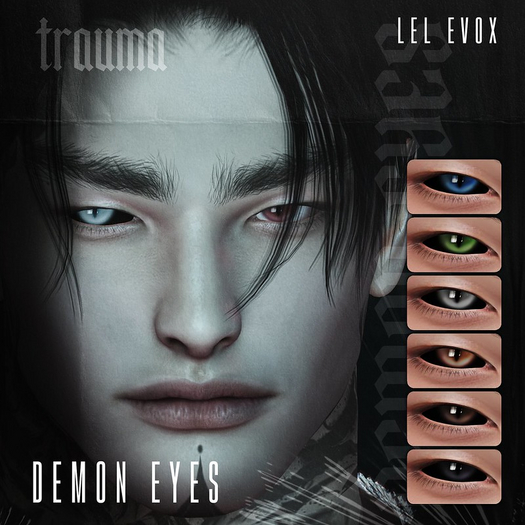 Second Life Marketplace - [TRAUMA] - DEMON EYES SET 1 Black Sclera ...