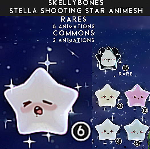 Second Life Marketplace - Skellybones -- Stella Animesh Star #6 COMMON