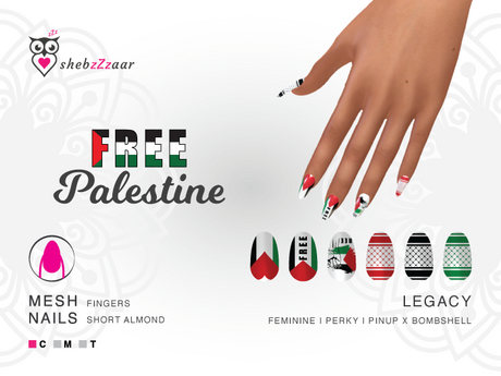 Second Life Marketplace - shebzZzaar - NAILS 3 - FREE PALESTINE ...
