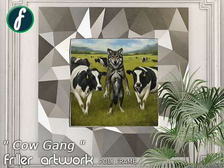 Second Life Marketplace - (friller) Artwork "Cow Gang" Poly Frame