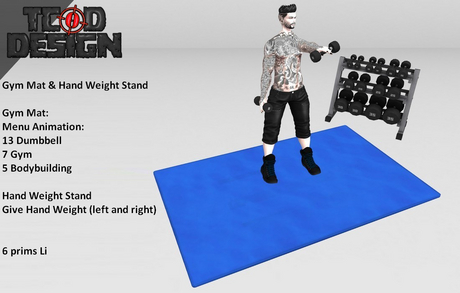 Second Life Marketplace - Gym Mat & Hand Weight Stand (Menu 25 ...