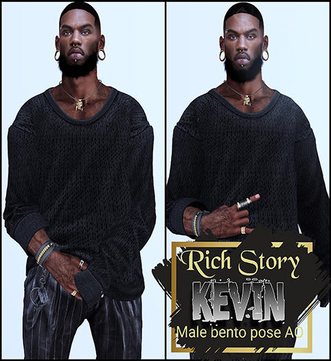 Second Life Marketplace - RICH STORY {KEVIN} Male BENTO pose AO