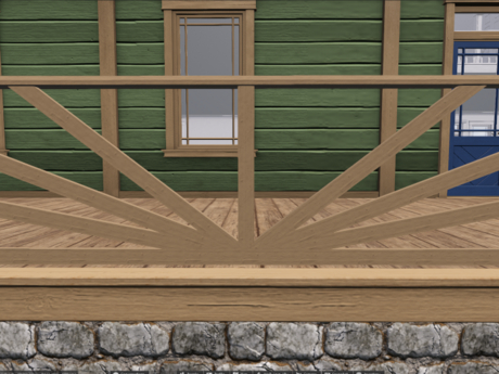Second Life Marketplace - Sunburst Porch Railing (Stable series)