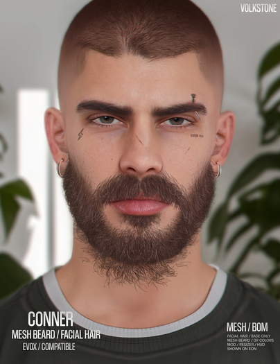 Second Life Marketplace - Volkstone Conner Mesh Beard / Pack WHITE