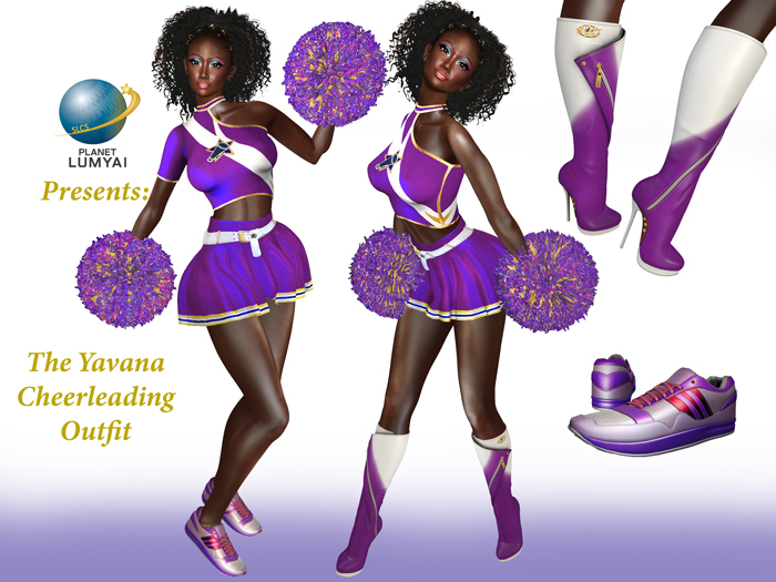 Second Life Marketplace - YAVANA Cheerleading Uniform - Violet Purple