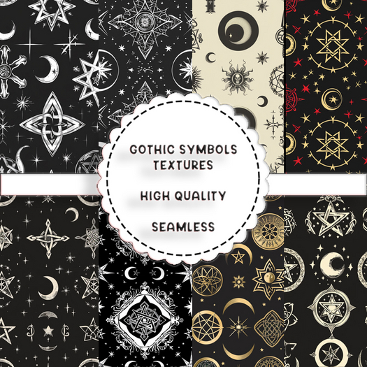 Second Life Marketplace - SATO - Gothic Symbols Seamless Texture patterns