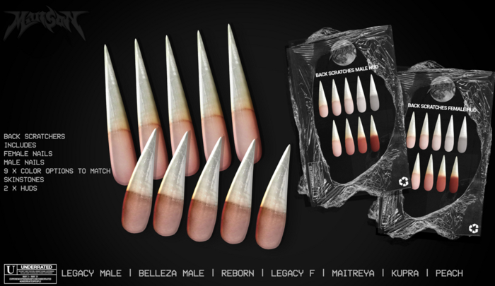 Second Life Marketplace - Manson - Back Scratcher Nails (Male + Female)