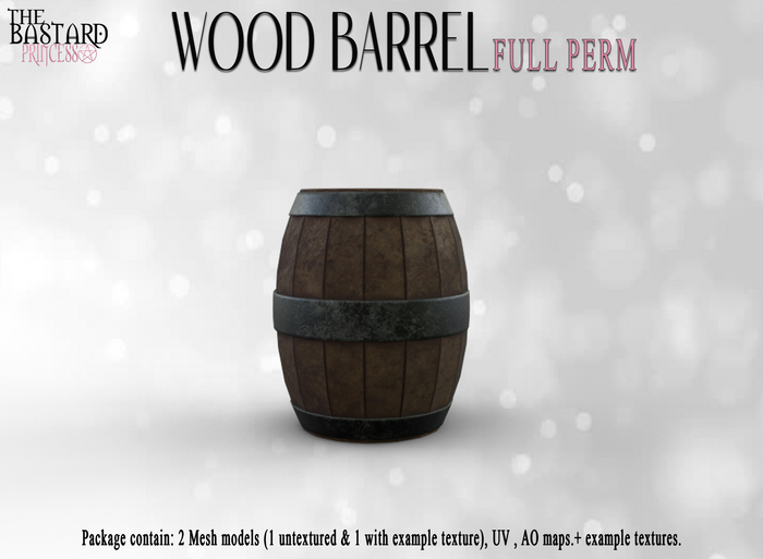 Second Life Marketplace - The Bastard Princess - Wood Barrel Full Perm