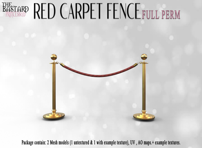 Second Life Marketplace - The Bastard Princess - Red Carpet Fence Full Perm