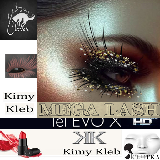 Second Life Marketplace - Clover Mega Lash Gold Silver Sparkling Lashes