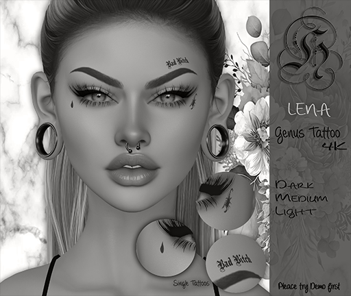 Second Life Marketplace - :: H4 // Lena Genus 4K Face Tattoo DEMO