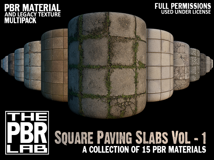 Second Life Marketplace - The PBR Lab - Square Paving Slabs Vol.1 ...