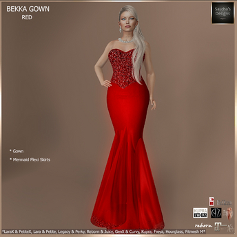 Second Life Marketplace - SAS - Bekka Red Gown (LaraX & MB)