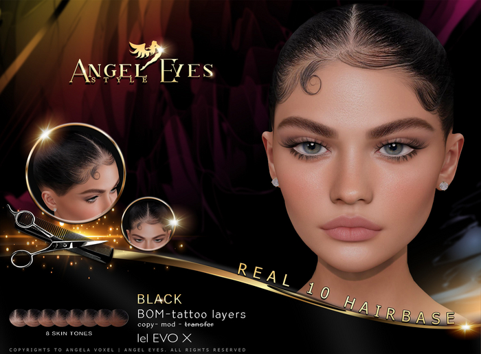 Second Life Marketplace - Angel Eyes - REAL 10 Hairbase Lelutka EvoX ...