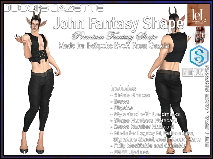 Second Life Marketplace - John - Male - Premium Fantasy Shapes ...