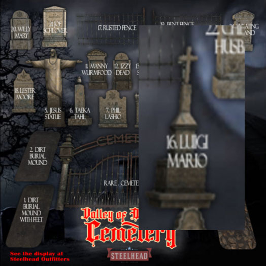 Second Life Marketplace - 16. STEELHEAD CEMETERY - LUIGI MARIO TOMBSTONE
