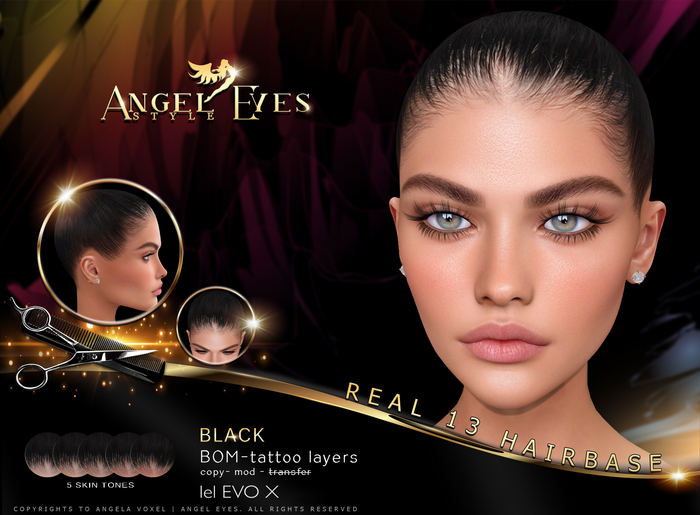 Second Life Marketplace - Angel Eyes - REAL 13 Hairbase Lelutka EvoX ...