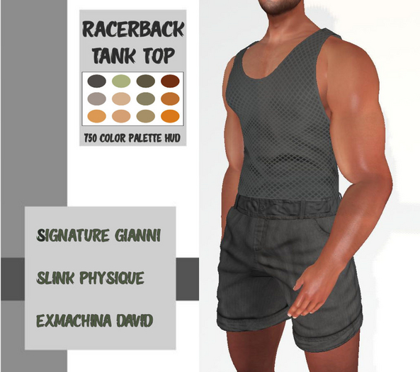 Second Life Marketplace - PROMO RACERBACK MESH TANK TOP-WITH COMPLETE ...
