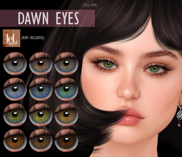 Second Life Marketplace - ::ISLAR:: Dawn eyes [Lelutka EVO, evoX, BOM]