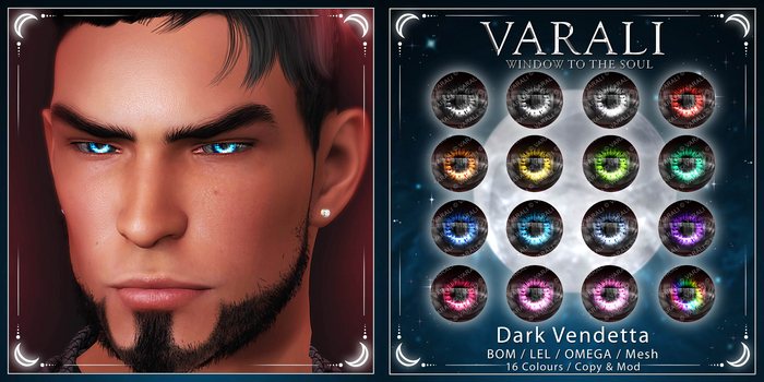 Second Life Marketplace - ..: VARALI :.. Dark Vendetta Eyes [FATPACK]