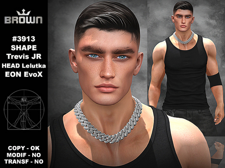 Second Life Marketplace - 3913 SHAPE Trevis JR HEAD Lelutka EON EvoX