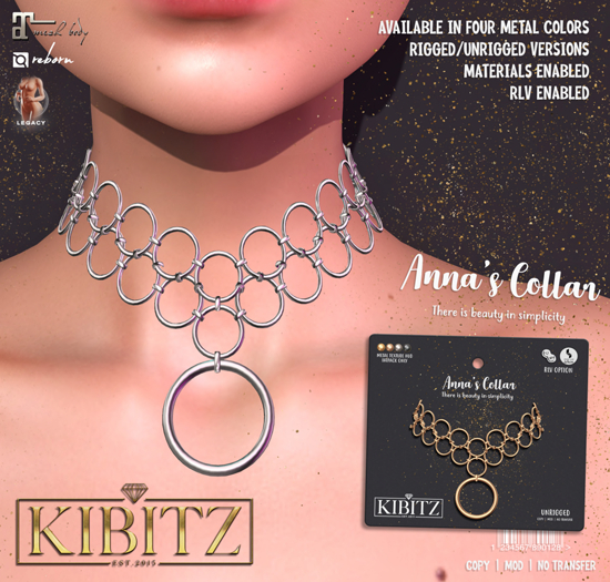 Second Life Marketplace - Kibitz - Anna's collar - onyx