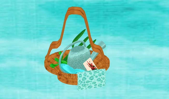 Second Life Marketplace - Green Dotty Gardening Basket