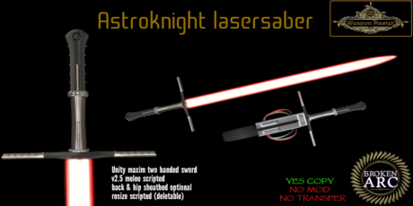Second Life Marketplace - Astro knight Lasersaber - Unity Maxim 2h ...