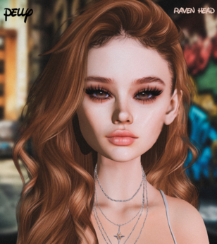 Second Life Marketplace - GlissElla Beauty - PELLY Lelutka RAVEN Head Shape