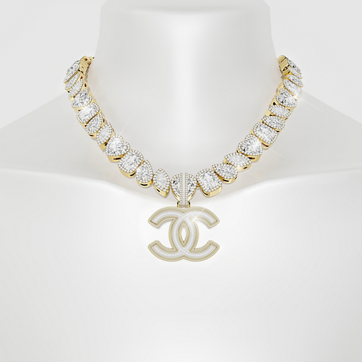 Second Life Marketplace - COCAINE. MIXED DIAMOND CHANEL CHAIN - GOLD