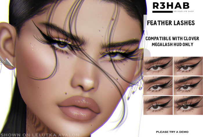 Second Life Marketplace - R3HA- Feather Lashes