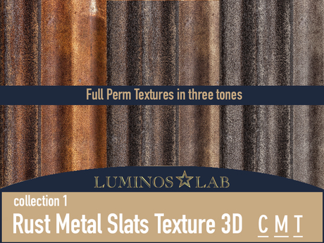 Second Life Marketplace - LL Rust Metal Slats Pattern Textures 3D ...