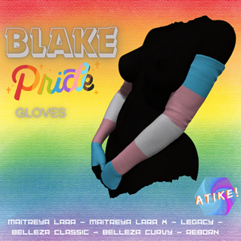 Second Life Marketplace - ATIKE! - BLAKE PRIDE GLOVES W - Trans Pride Flag