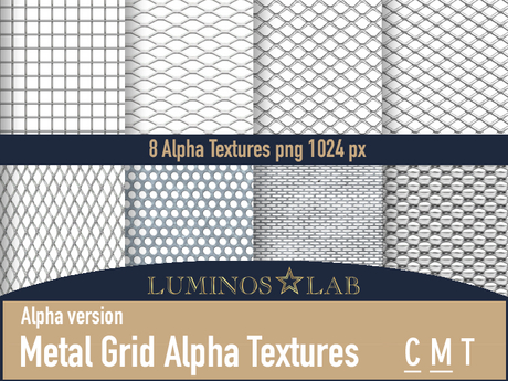 Second Life Marketplace - LL_Metal Grid Alpha Textures