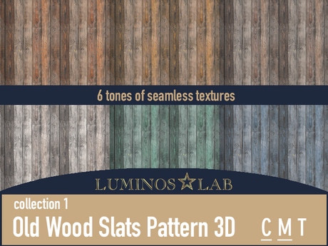 Second Life Marketplace - LL_Old Wood Slats Pattern 3D (collection 1)
