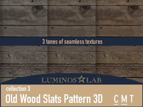 Second Life Marketplace - LL_Old Wood Slats Pattern 3D (collection 3)