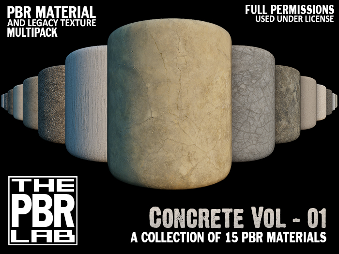 Second Life Marketplace - The PBR Lab - Concrete Vol.1 Multipack - PBR ...