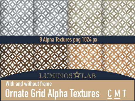 Second Life Marketplace - LL Ornate Grid Alpha Textures