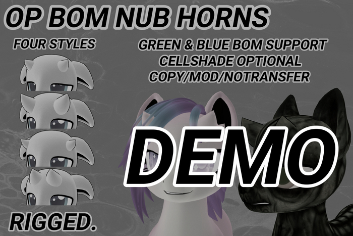 Second Life Marketplace - [zM] DEMO OP BOM Nub Horns