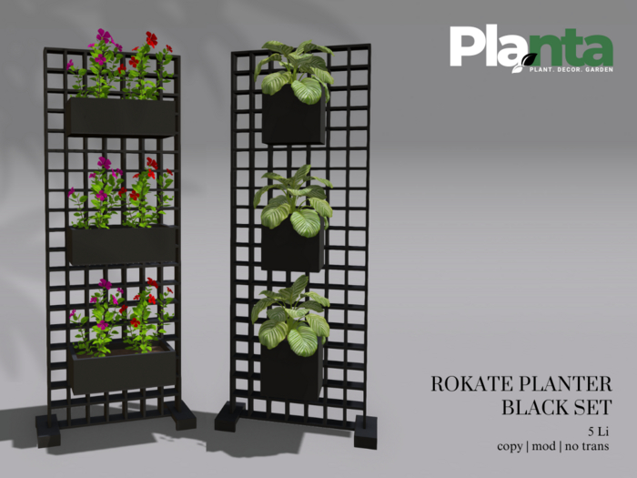 Second Life Marketplace - Planta - Rokate Planter Black Set
