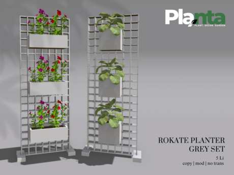 Second Life Marketplace - Planta - Rokate Planter Grey Set