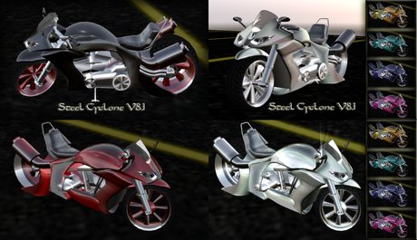 Second Life Marketplace - (URBAN SPEED) SteeL Cyclone V8.1 (Boxed)