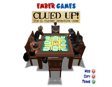 Second Life Marketplace - Clued Up! Table - Clue game for 2 - 6 players