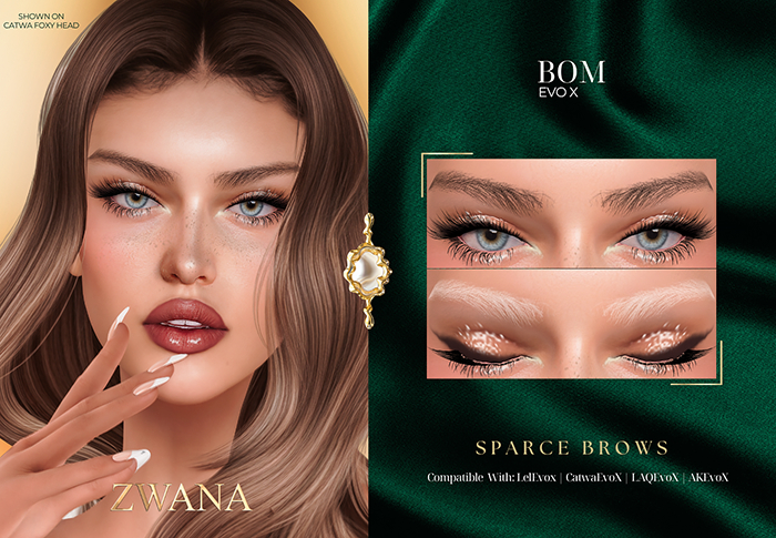 Second Life Marketplace - ZWANA Sparce Brow - [EvoX - BOM]