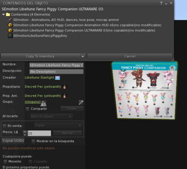 Second Life Marketplace - SEmotion Libellune Fancy Piggy Companion ...