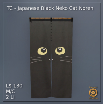 Second Life Marketplace - TC - Japanese Black Neko Cat Noren