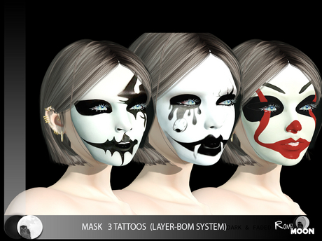 Second Life Marketplace - ^^ RaVeMooN^^ Mask Bom layers _fantasy makeup