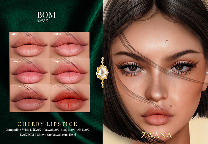 Second Life Marketplace - ZWANA Cherry Lip - [EvoX-BOM]