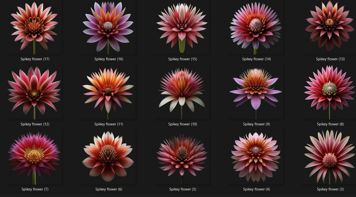 Second Life Marketplace - Spikey Pink Alpha Cut, full perm flower heads ...
